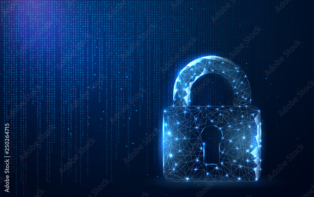 Digital data protect or secure concept. Security, safe, privacy or ...