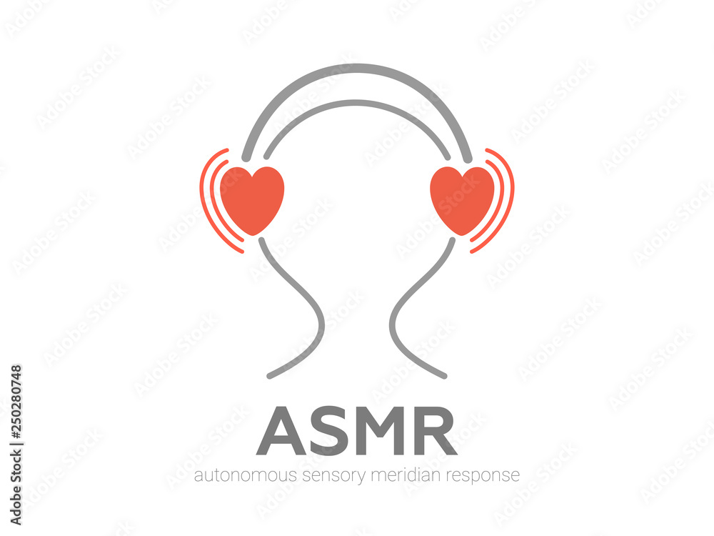 Autonomous sensory meridian response, ASMR logo or icon. Head with ...