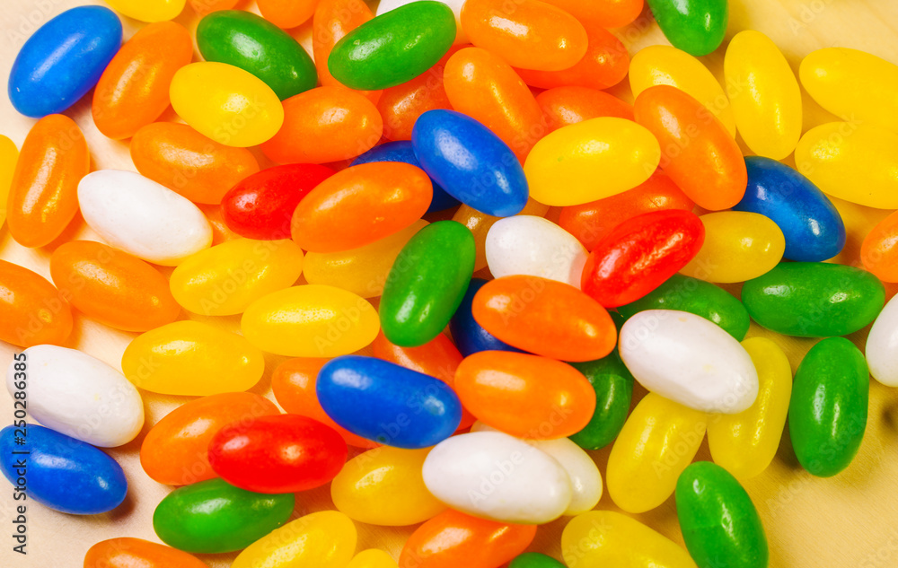 Jelly bean pile. Assorted jelly beans. Colorful image great for ...