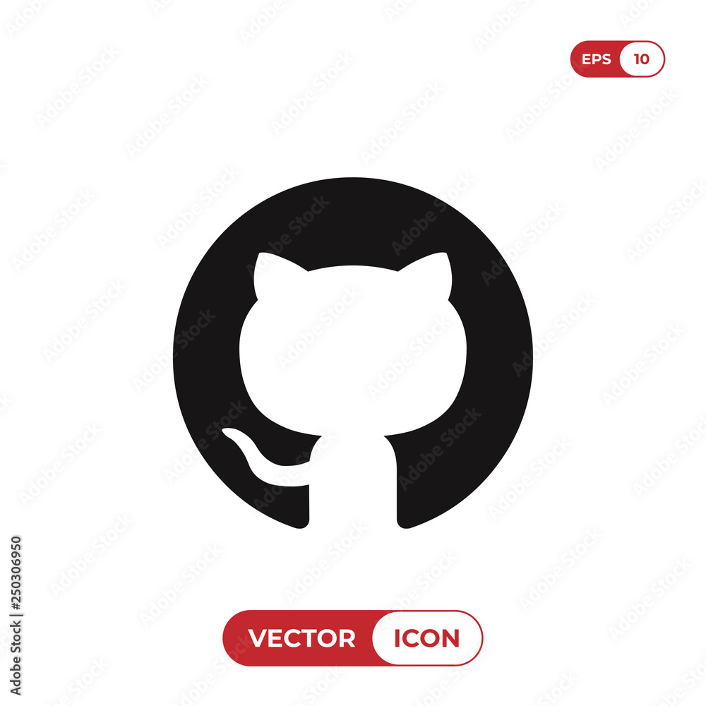 Github logo vector icon Stock Vector | Adobe Stock