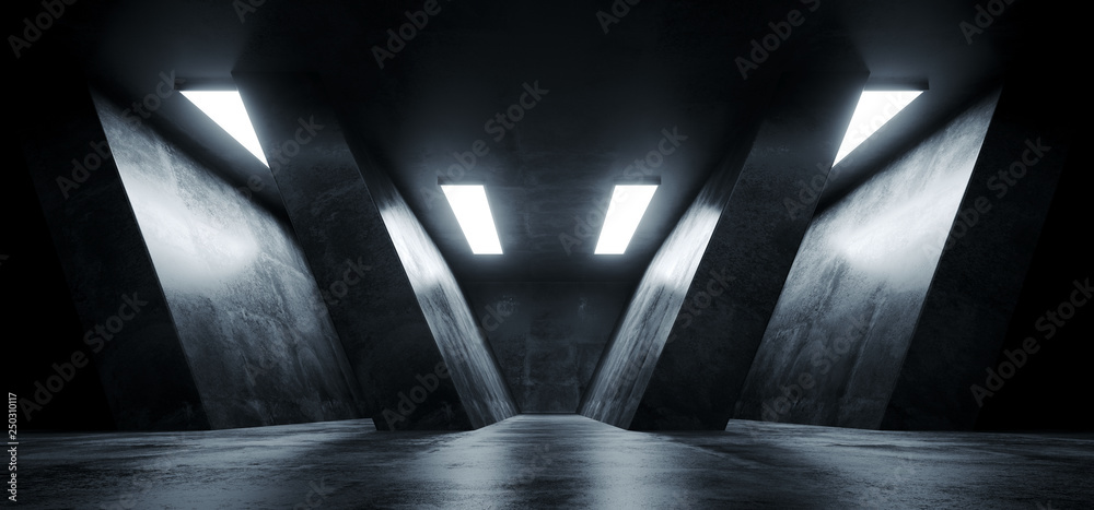 Triangle Shaped Grunge Concrete Sci Fi Futuristic Elegant Empty Dark ...