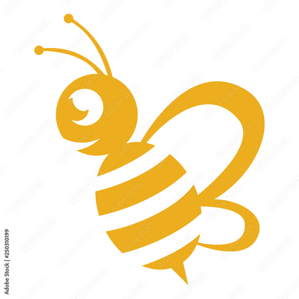 Bee logo yellow colour with a white background Stock Vector | Adobe Stock