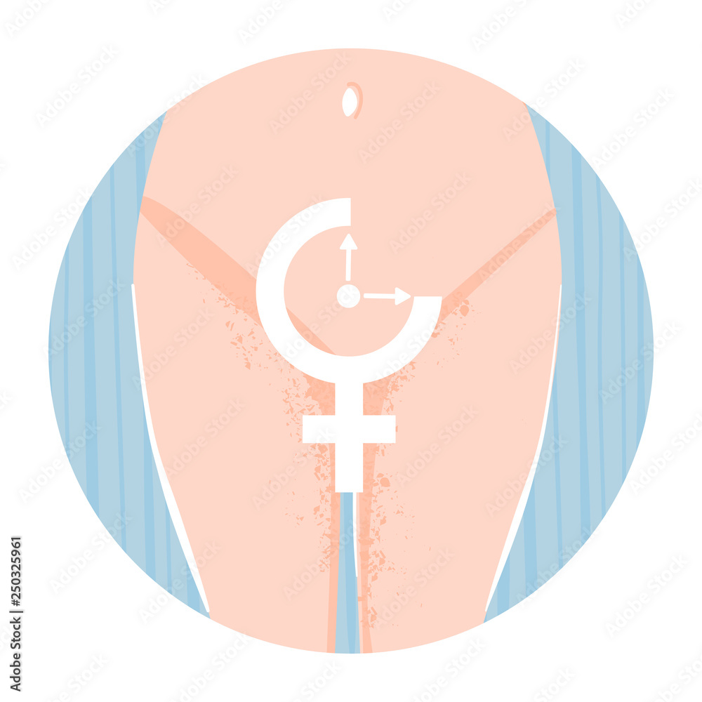Concept Of Woman Menopause Climacteric Illustration With Woman Body
