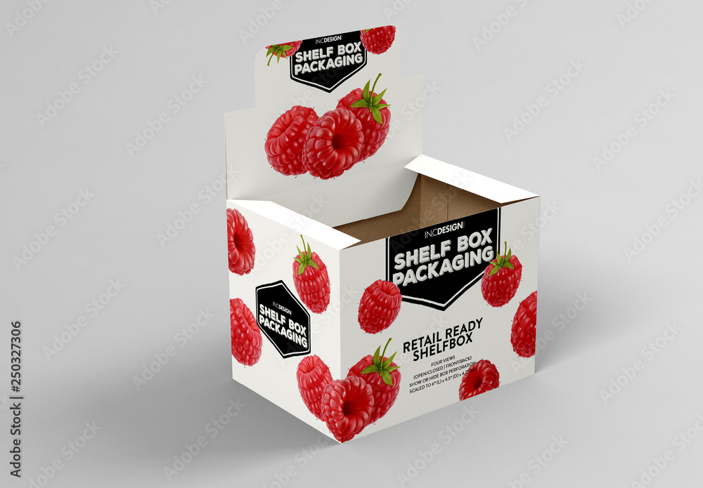 Cardboard Display Box Mockup Stock Template | Adobe Stock