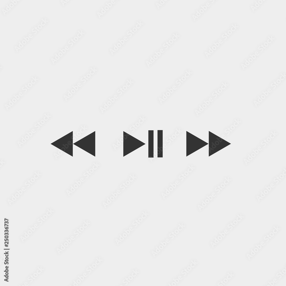 play pause forward rewind signs vector icon media vector de Stock ...