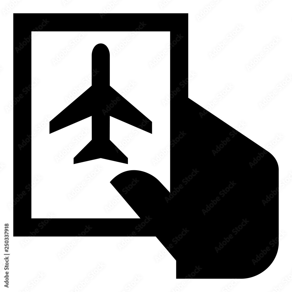 Airline Boarding Pass Vector Icon Stock Vector | Adobe Stock