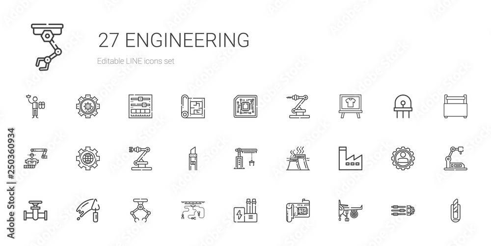 engineering icons set Stock Vector | Adobe Stock