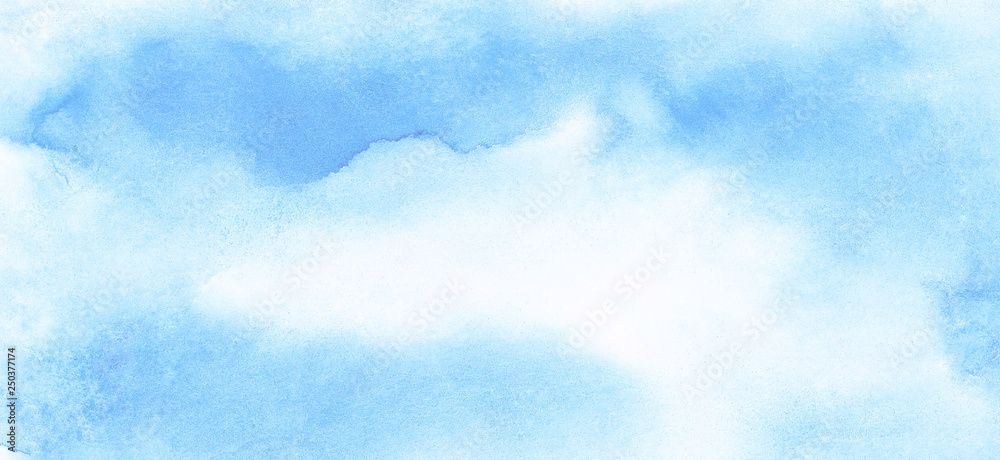 Light sky blue watercolor background. Aquarelle paint paper textured ...