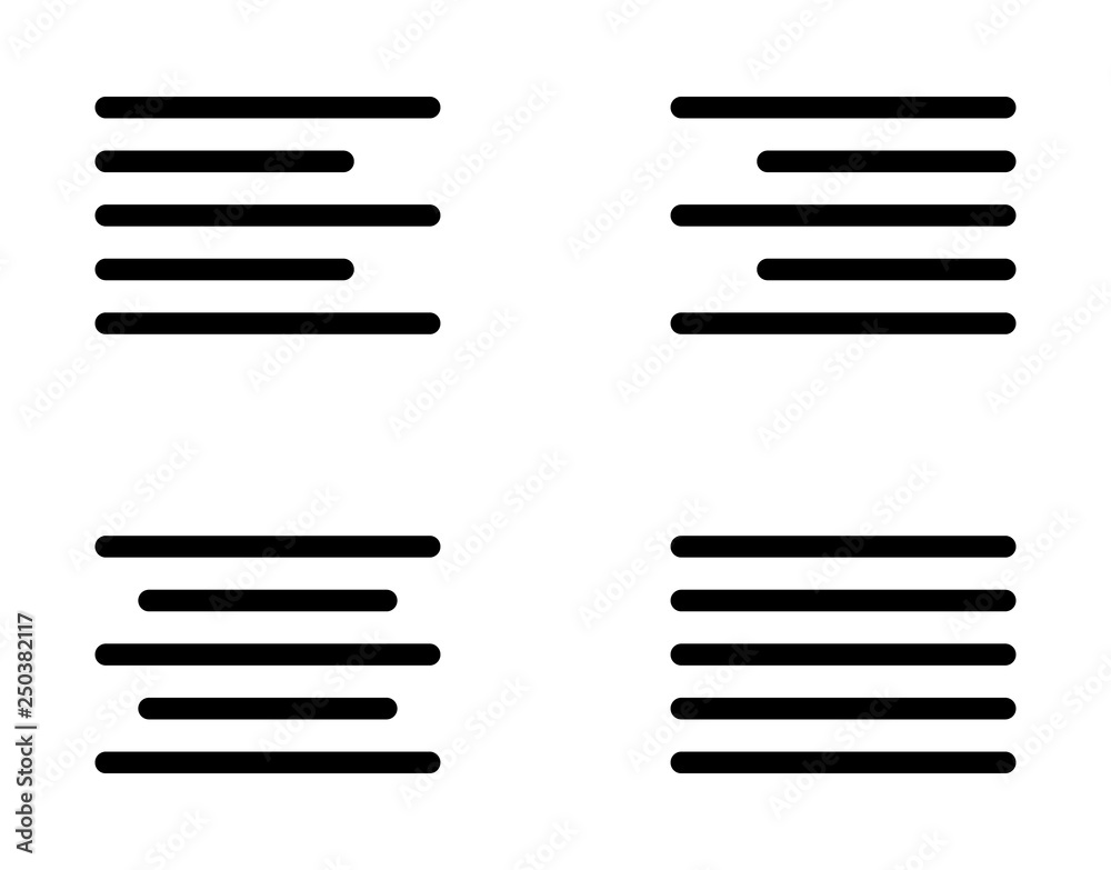 Text Alignment Or Text Align Set With Left Right Center And Justify 