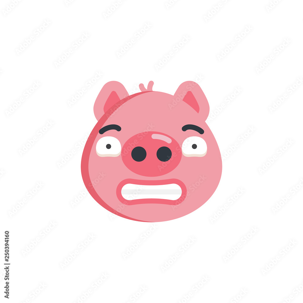 Scared expression emoticon flat icon, vector sign, colorful pictogram ...