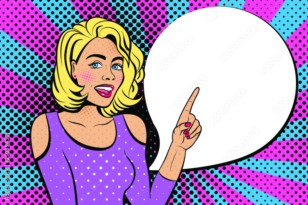 Sexy Woman With Squinted Eyes And Open Mouth Vector Background In