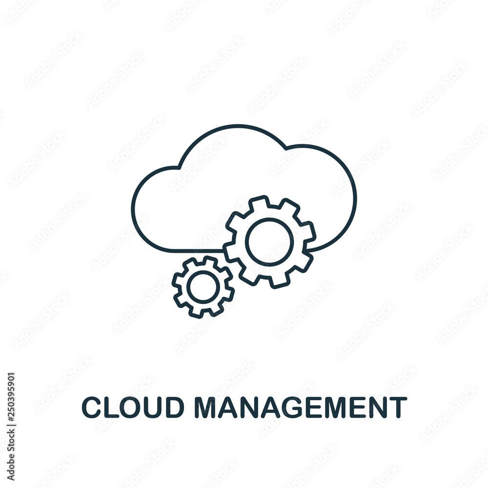 Cloud Management outline icon. Thin line style from big data icons ...