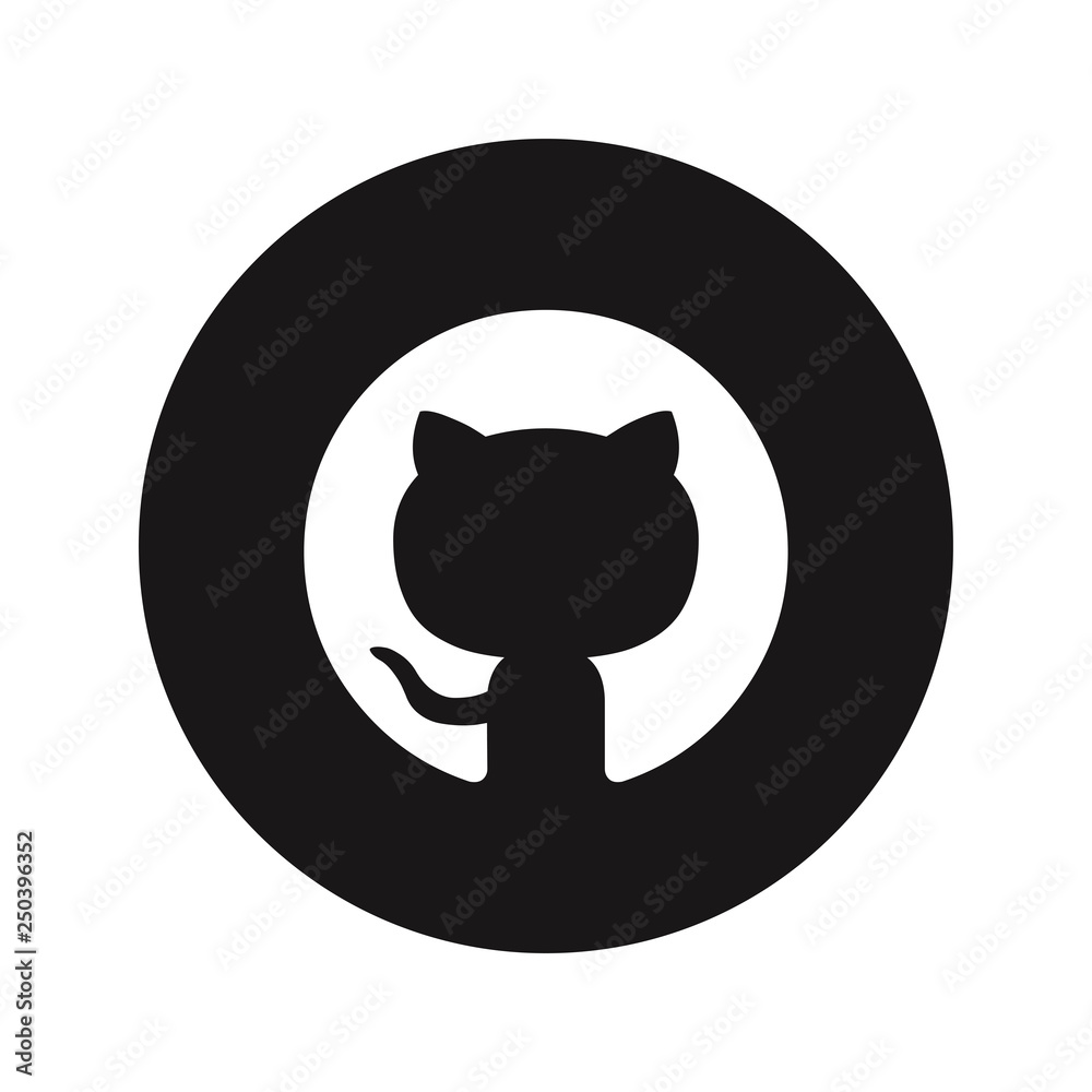 Github logo vector icon Stock Vector | Adobe Stock