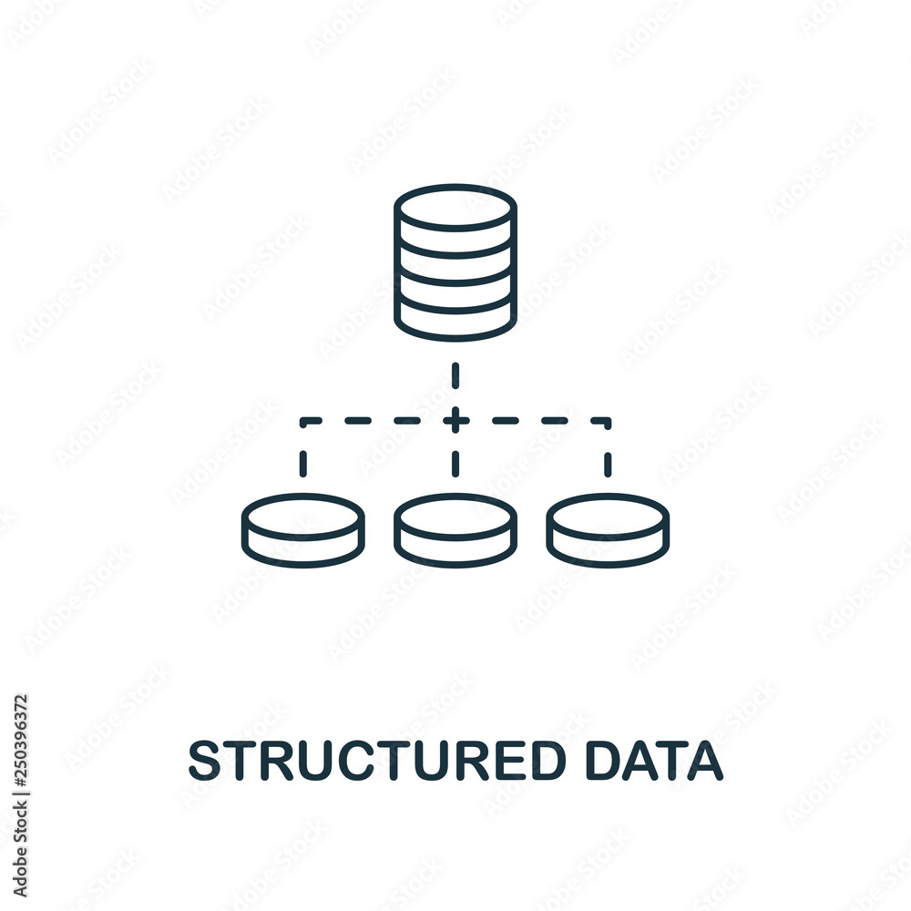 Structured Data outline icon. Thin line style from big data icons ...