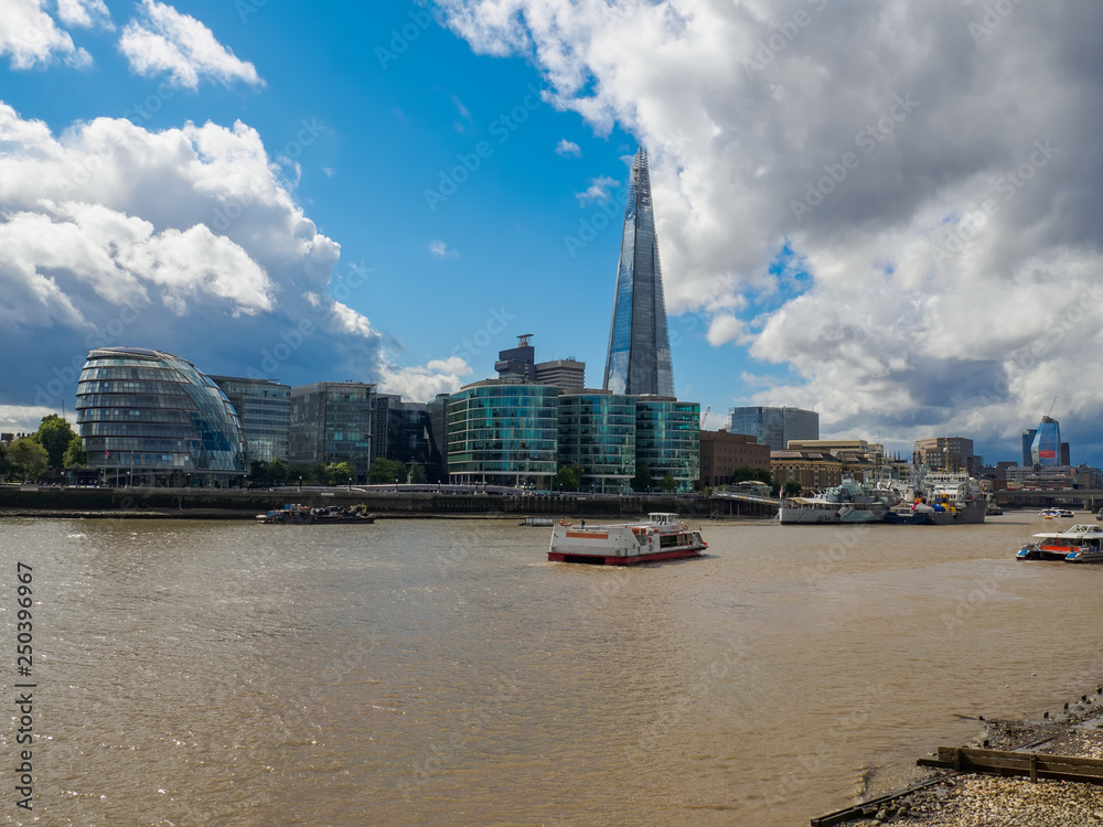London skyline overlooking London Bridge City with the Shard and the ...