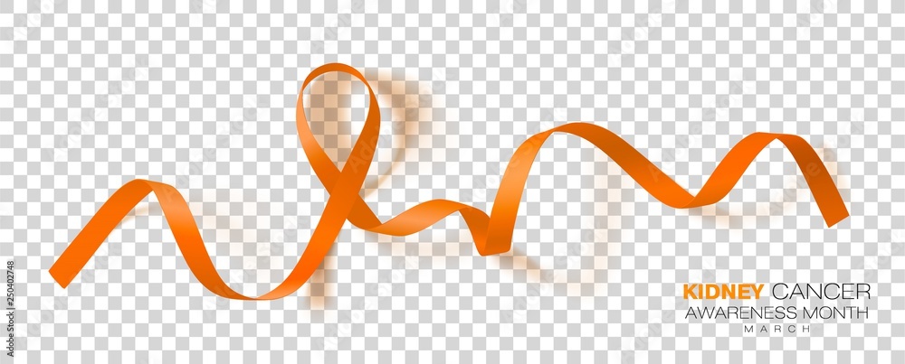 Orange Cancer Ribbon Vector