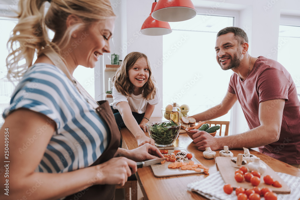 Family Making Dinner Together
