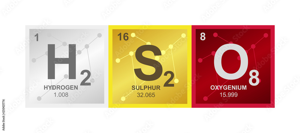 Vector symbol of mineral peroxydisulfuric acid or marshall's acid ...