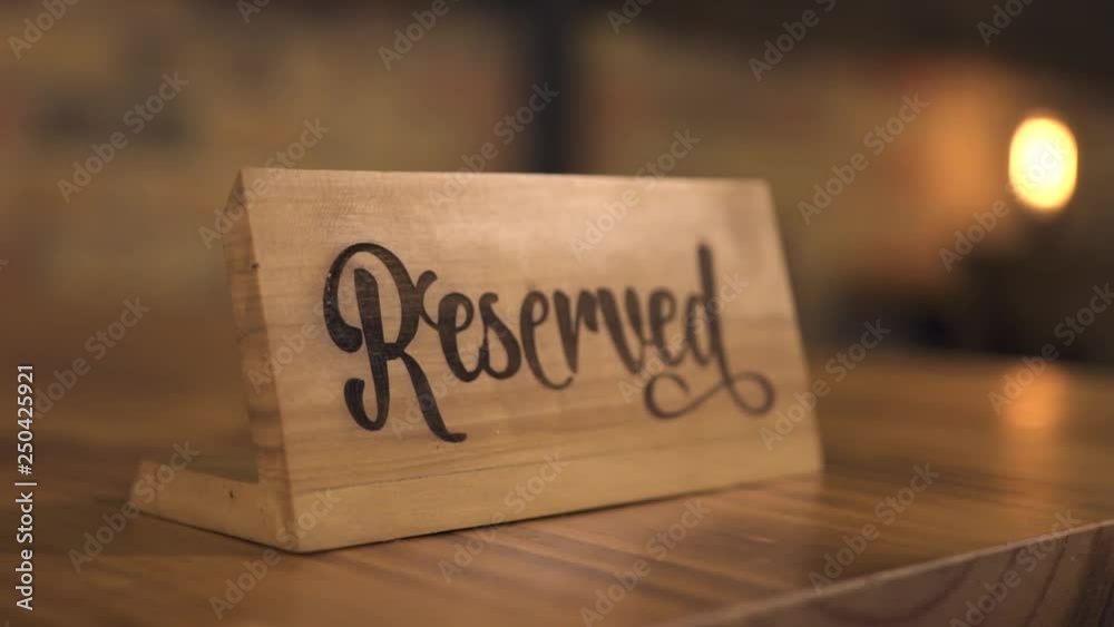 Reserved table sign for reservation seat in elegant restaurant for ...