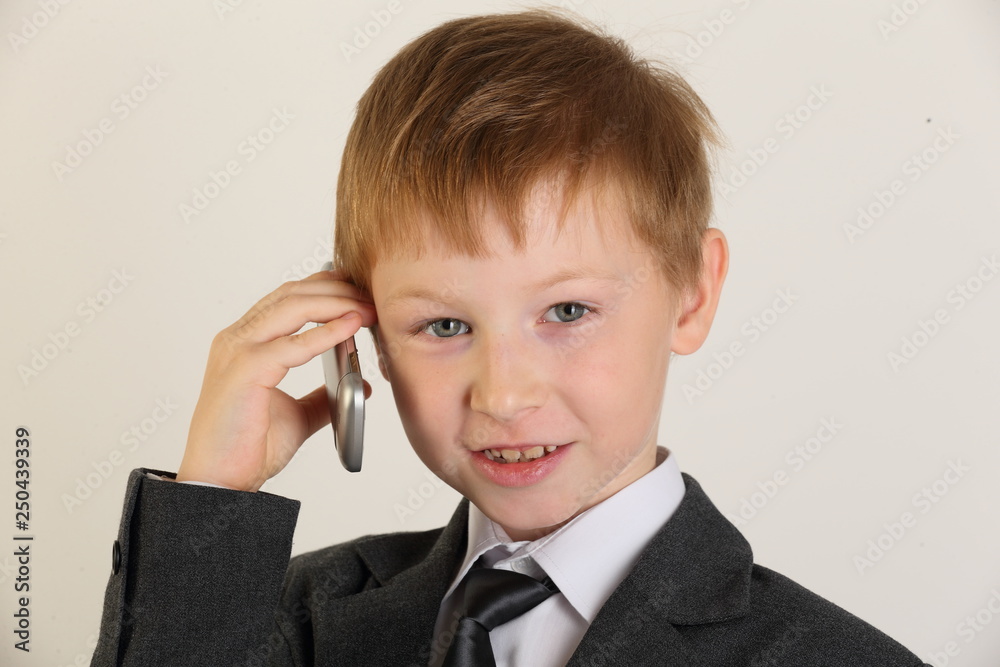 talk, portrait, boy, child, child with a phone, schoolboy with a phone ...