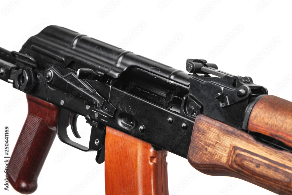 classic machinegun armed with ussr and russia isolated on white back ...