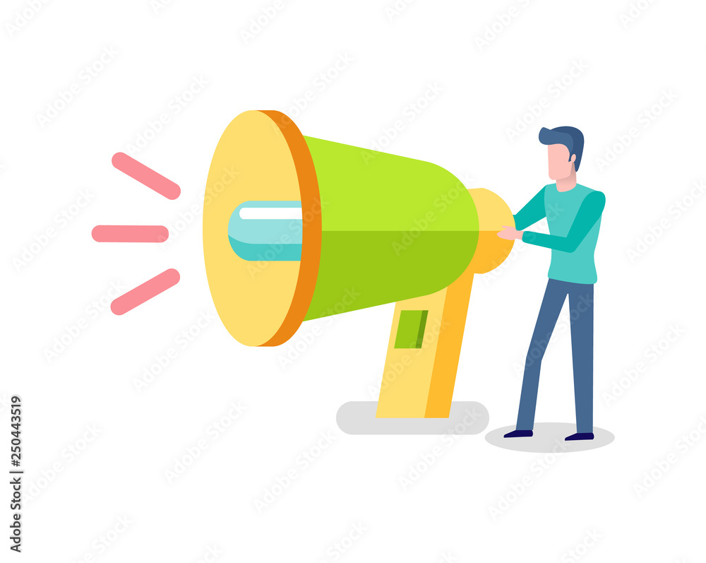 Person With Loudspeaker