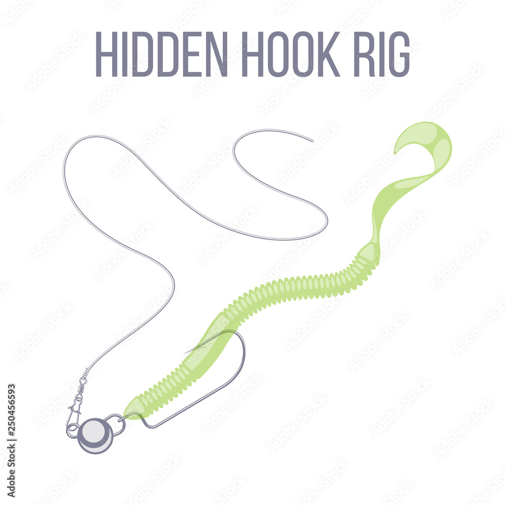 Offset hook rigging option for catching predatory fish with spinning ...