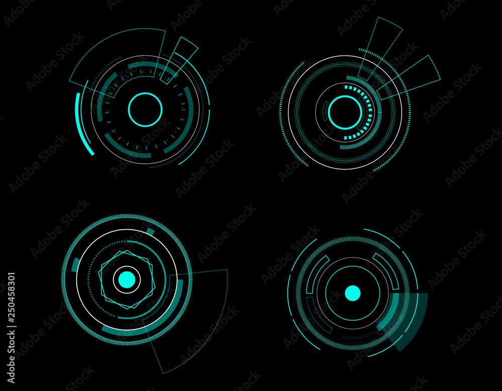 Vector icon set technology circle design. Stock Vector | Adobe Stock