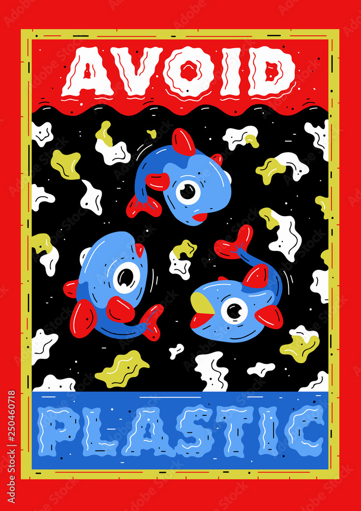 Avoid plastic placard Stock Illustration | Adobe Stock