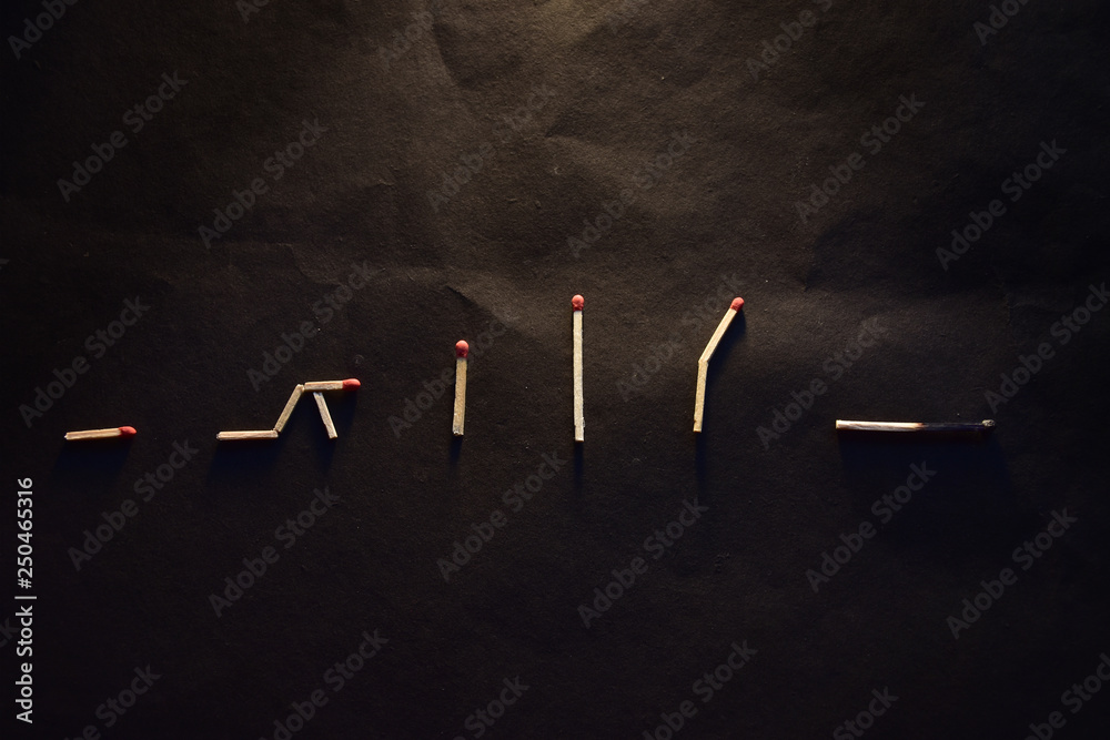match sticks on black chart explaining human life cycle Stock Photo ...