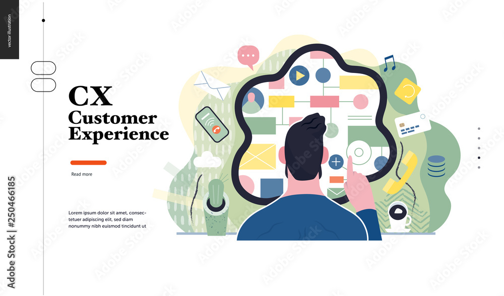 Technology 1 -CX customer experience - modern flat vector concept ...