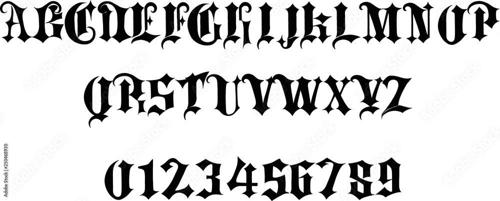 Classic gothic font - Vintage alphabet Stock Vector | Adobe Stock
