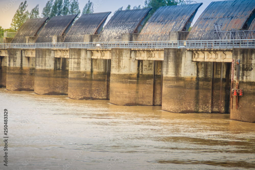 The Pak Mun Dam, a barrage dam and run-of-the-river hydroelectric plant ...