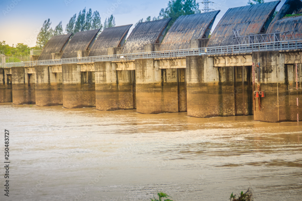 The Pak Mun Dam, a barrage dam and run-of-the-river hydroelectric plant ...