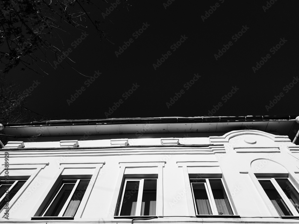 Old concrete house. Architectural house. Antique living space. Stock ...