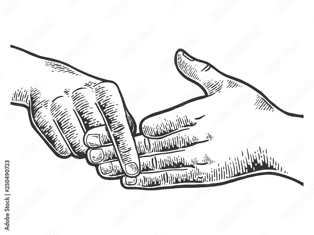 Finger separation trick sketch engraving vector illustration. Scratch ...