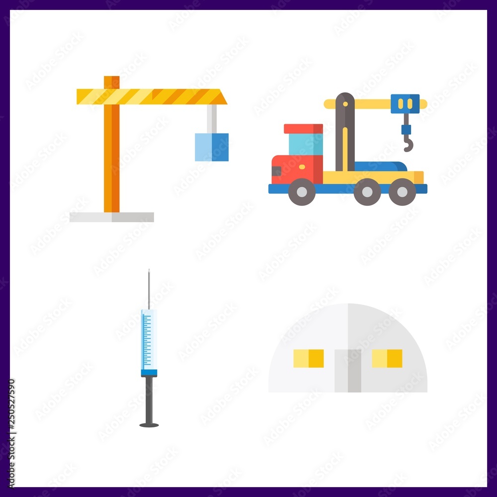 4 lift icon. Vector illustration lift set. winch and needle icons for ...