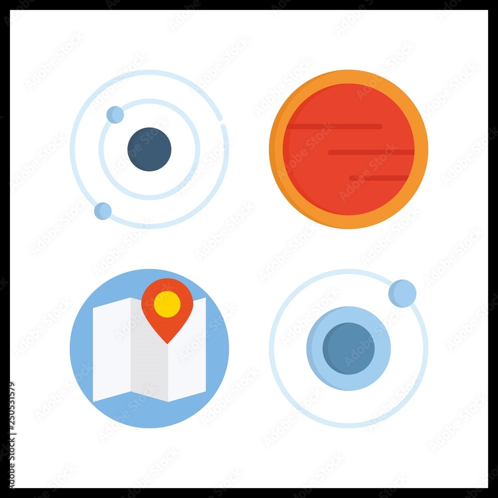 4 earth icon. Vector illustration earth set. planet and orbit icons for ...