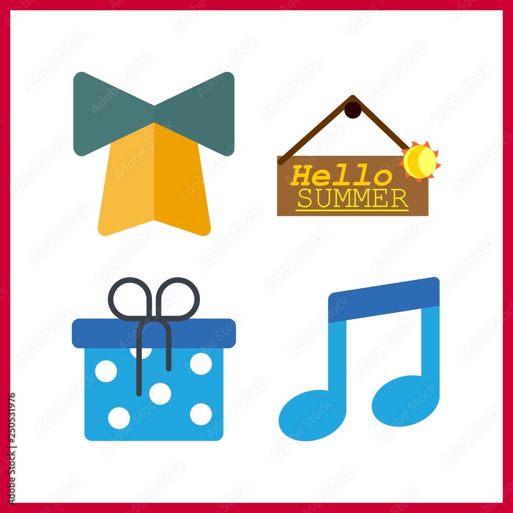 4 composition icon. Vector illustration composition set. musical note ...