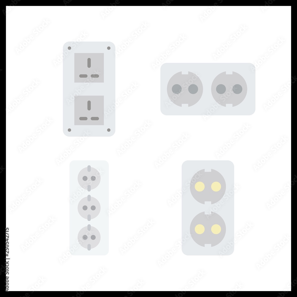 4 electrical icon. Vector illustration electrical set. socket icons for ...
