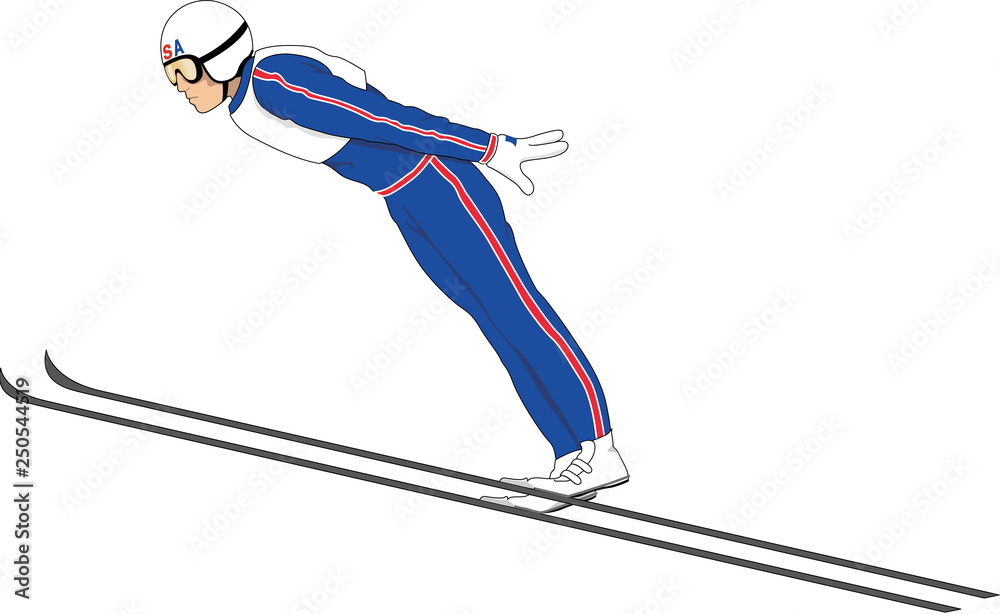 Ski Jumper Vector Illustration Stock Vector | Adobe Stock