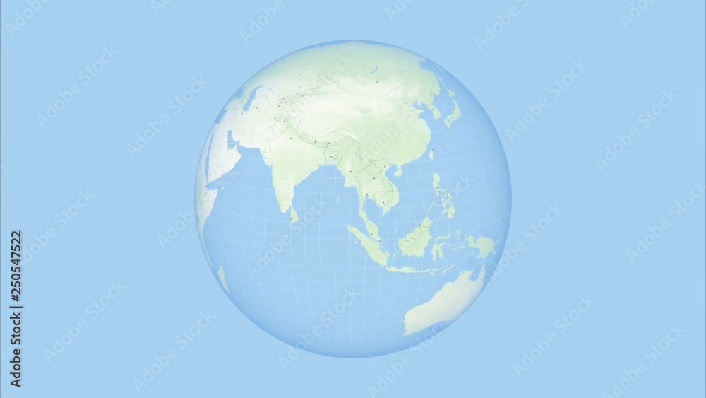 Zoom to Japan. State Borders and Capitals. World Zoom Into Japanese ...