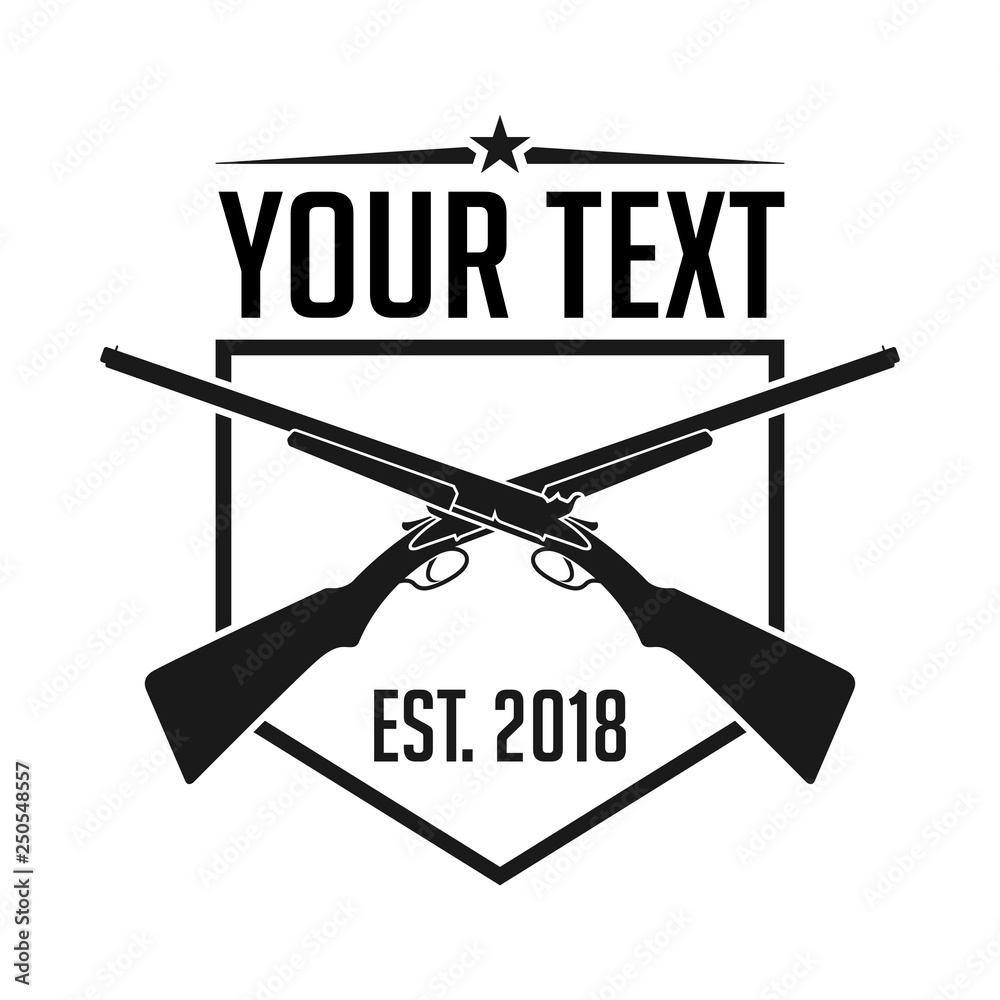 Double Barrel or Rifle vector logo. Stock Vector | Adobe Stock