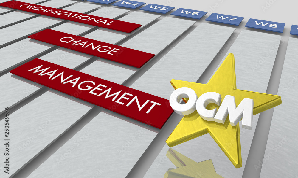 OCM Organizational Change Management Timeline Gantt Chart 3d ...