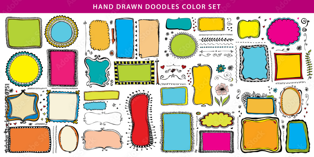 Doodle Colored Frames