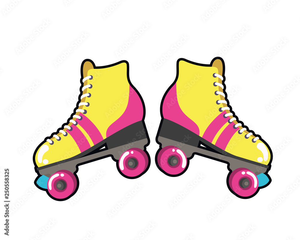 roller skates pop art icon Stock Vector | Adobe Stock