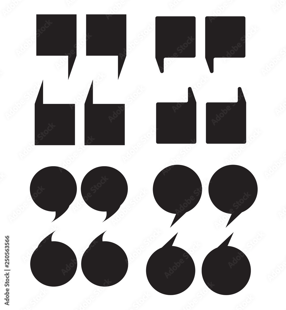 quotes icon on white background. flat style. blockquote chat icon for ...