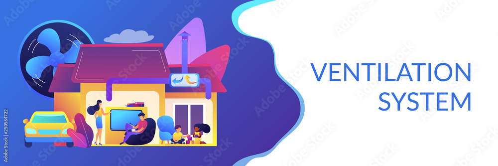 Ventilation system concept banner header. Stock Vector | Adobe Stock