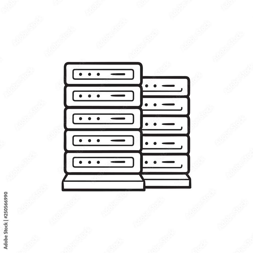 Server racks hand drawn outline doodle icon Stock Vector | Adobe Stock