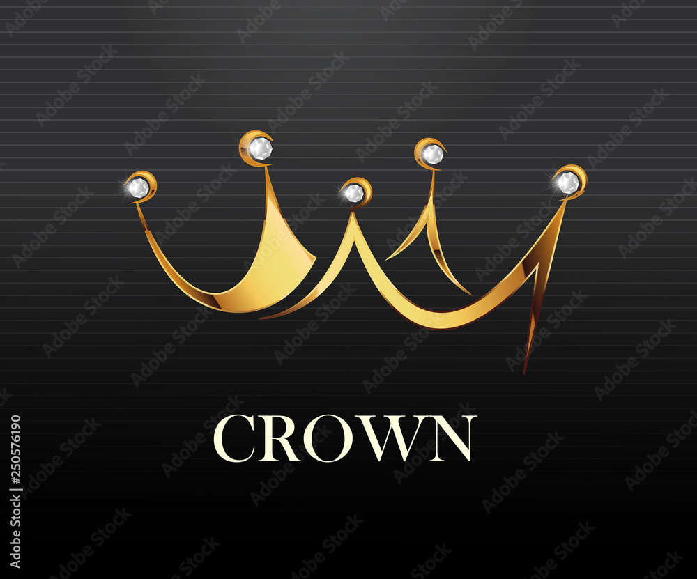 Poster Crown logo vector illustration royal look logo. – Muurposter ...